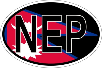 Sticker oval flag vinyl country code NEP nepal | eBay Australia