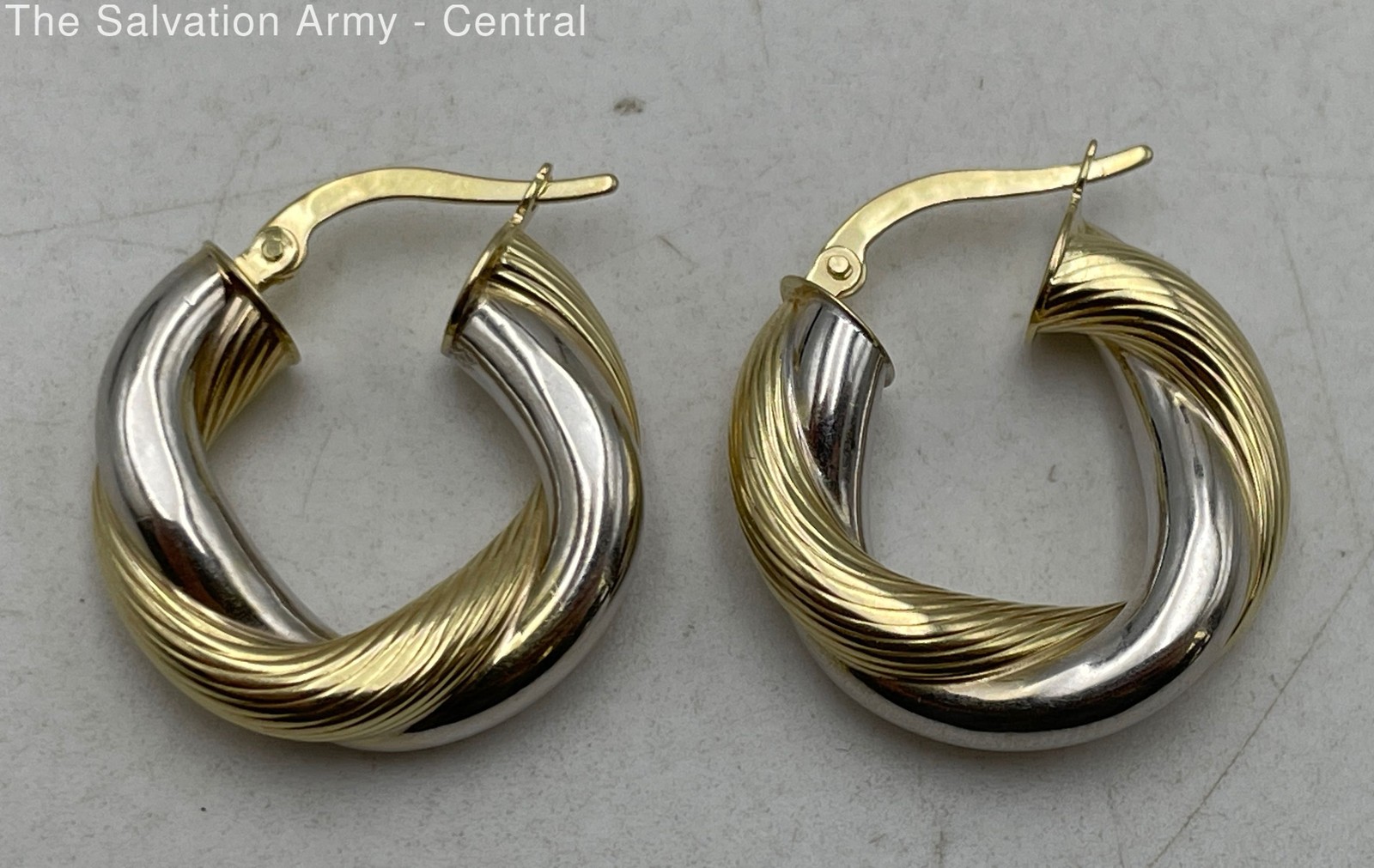RCI 14K Yellow White Gold Fine Jewelry Hoop Earrings Pair 2.73 Grams | eBay