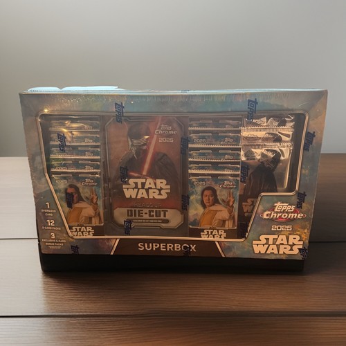 Topps Chrome Star Wars Super Box 2025 Costco Exclusive Trading Cards ...