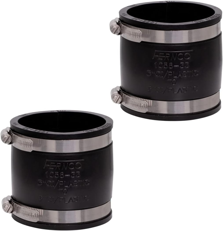 1056-33 3-In. Flexible PVC Pipe Coupling for Cast Iron and Plastic ...