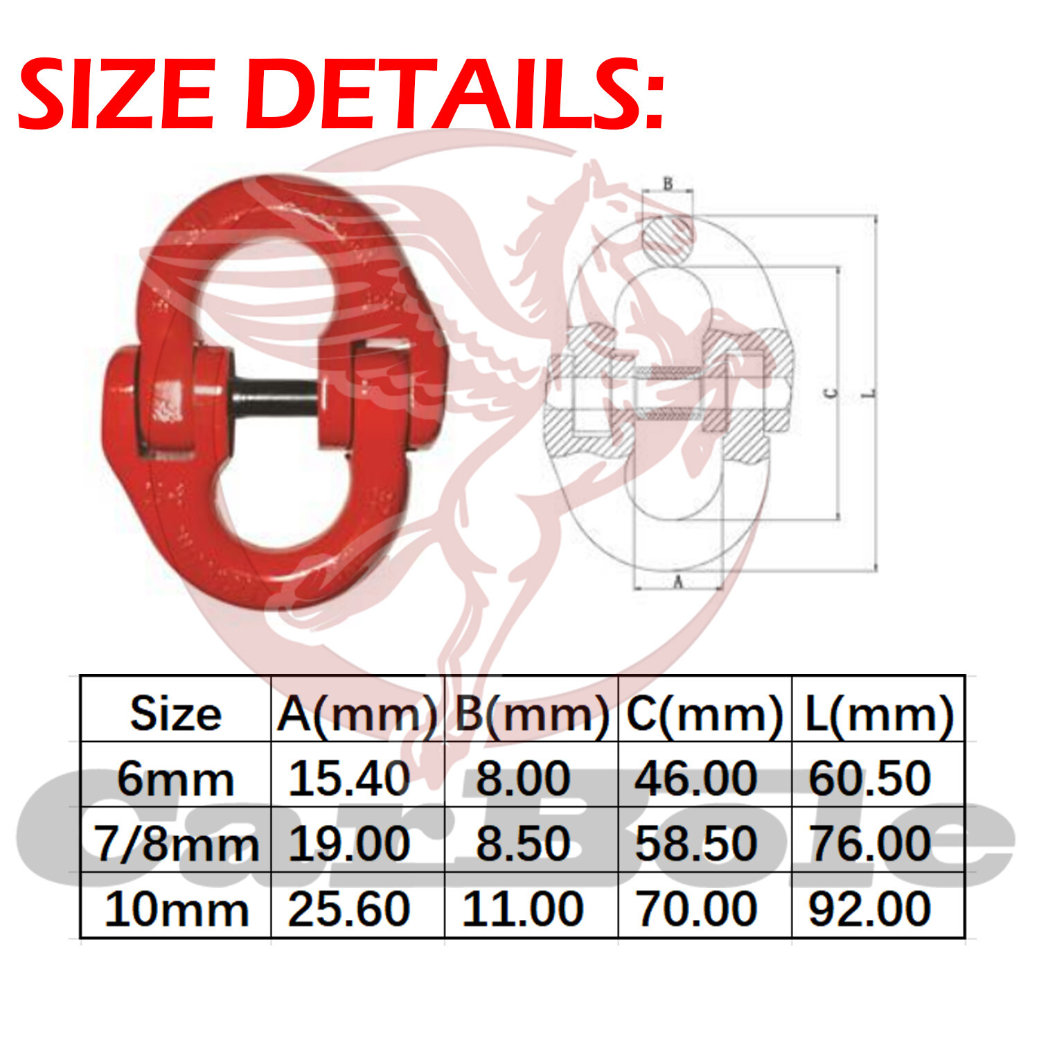 2 x 10mm Grade 80 HammerLock Chain Connectors Connecting Link 4X4 ...
