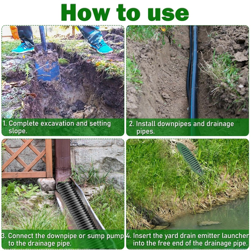 Yard Drain Emitter, Angled Slope Drainage Pipe, Angled Drain Emitter ...