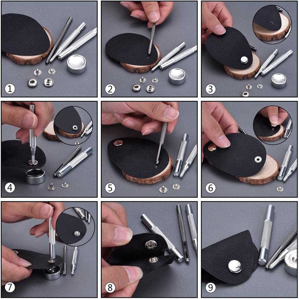 325Pcs Metal Snap Fasteners Kit Press Studs Buttons Tool Women Men ...