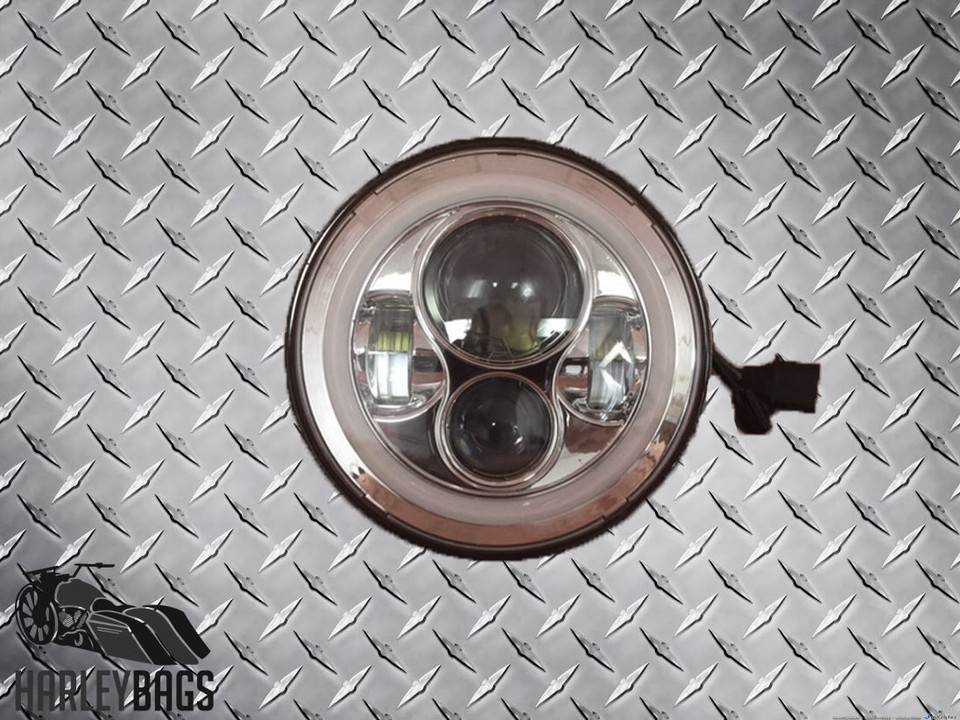 Chrome Daymaker Set 7" Blue Halo Headlight + 4.5" Blue Halo Fog Lights ...