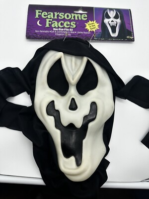 RARE Fun World Fearsome Faces Early Purple Tag Scream Melty Face Mask ...