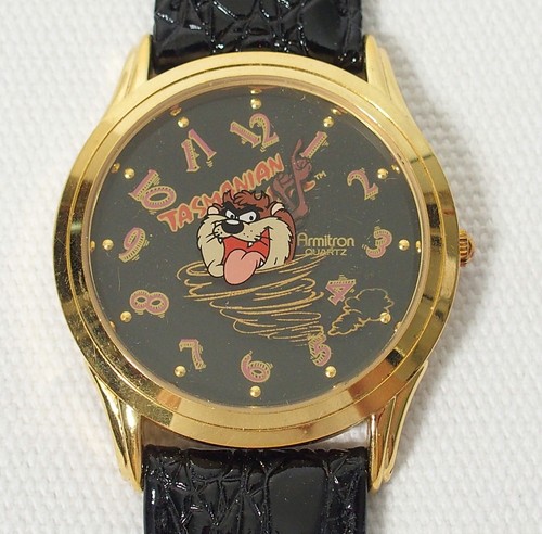 Warner Brothers Quartz Taz Tasmanian Devil Watch 37mm Gold Tone Case | eBay
