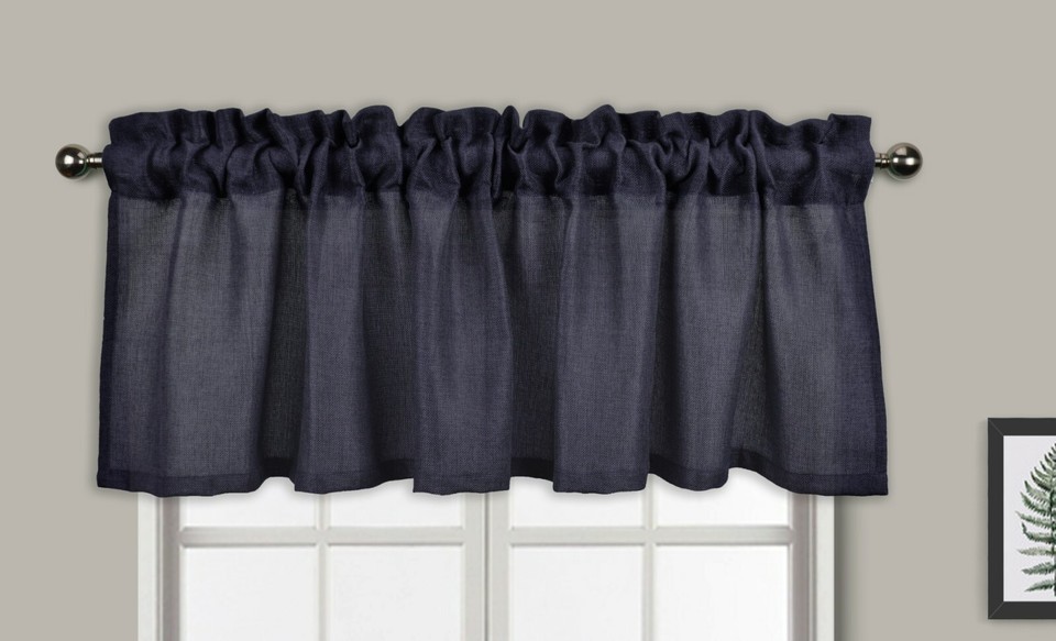 Aiking Home (1 Pack) Faux Linen Semi-Sheer Window Valance, 56 x 16 ...