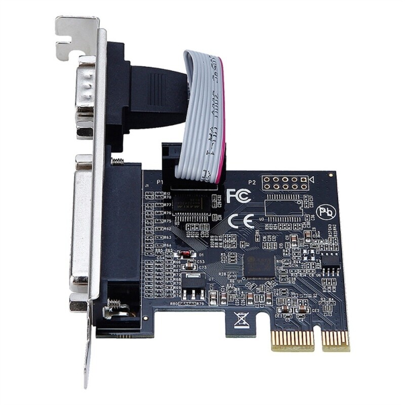 AX99100 RS232 Serial Parallel Port DB25 25Pin PCIE Card PCI-E Converter ...
