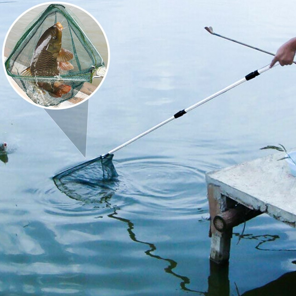 Aquarium Telescopic Fish Tank Net Extendable Handle Netting Pond Koi ...