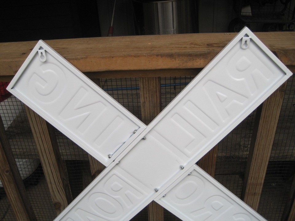 30" x 30" Metal Railroad Crossing Sign Man Cave Train Décor Man Cave | eBay