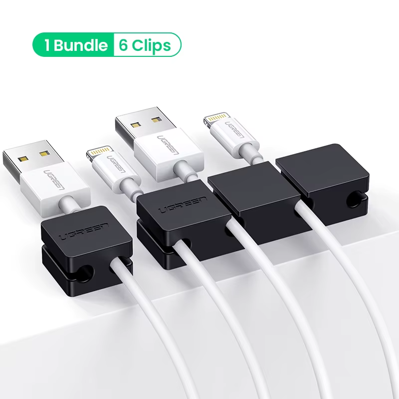 Cable Clips Organizer Silicone USB Cable Winder Flexible Cable ...