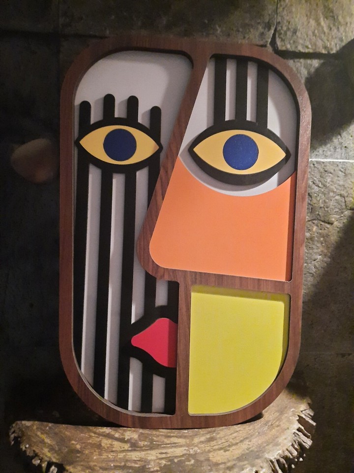 Modern Art Wood Work Face Mask Decorative Wall Art Home Decor Abstract ...