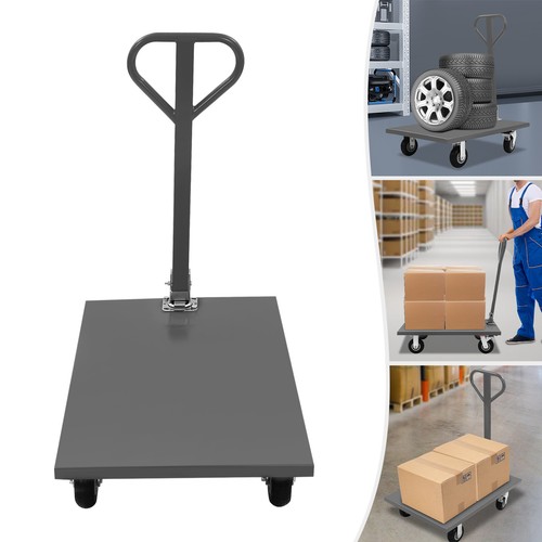 907.18kg/2000 lbs Industrial Flat Dolly Cart Heavy Duty Cart Flatbed ...