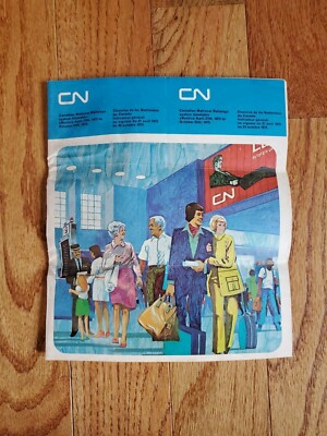 1975 CANADIAN NATIONAL RAILWAYS SYSTEM TIMETABLE TRAIN SCHEDULE CN ...