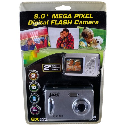 Jazz JDC82 8 Mega Pixel Digital Still, Web, Vid Camera Silver 8x Zoom 2 ...