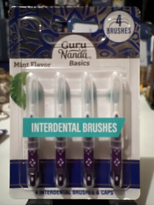 Guru Nanda (Basic) Mint Flavor- 4 Interdental Brushes & Caps | eBay