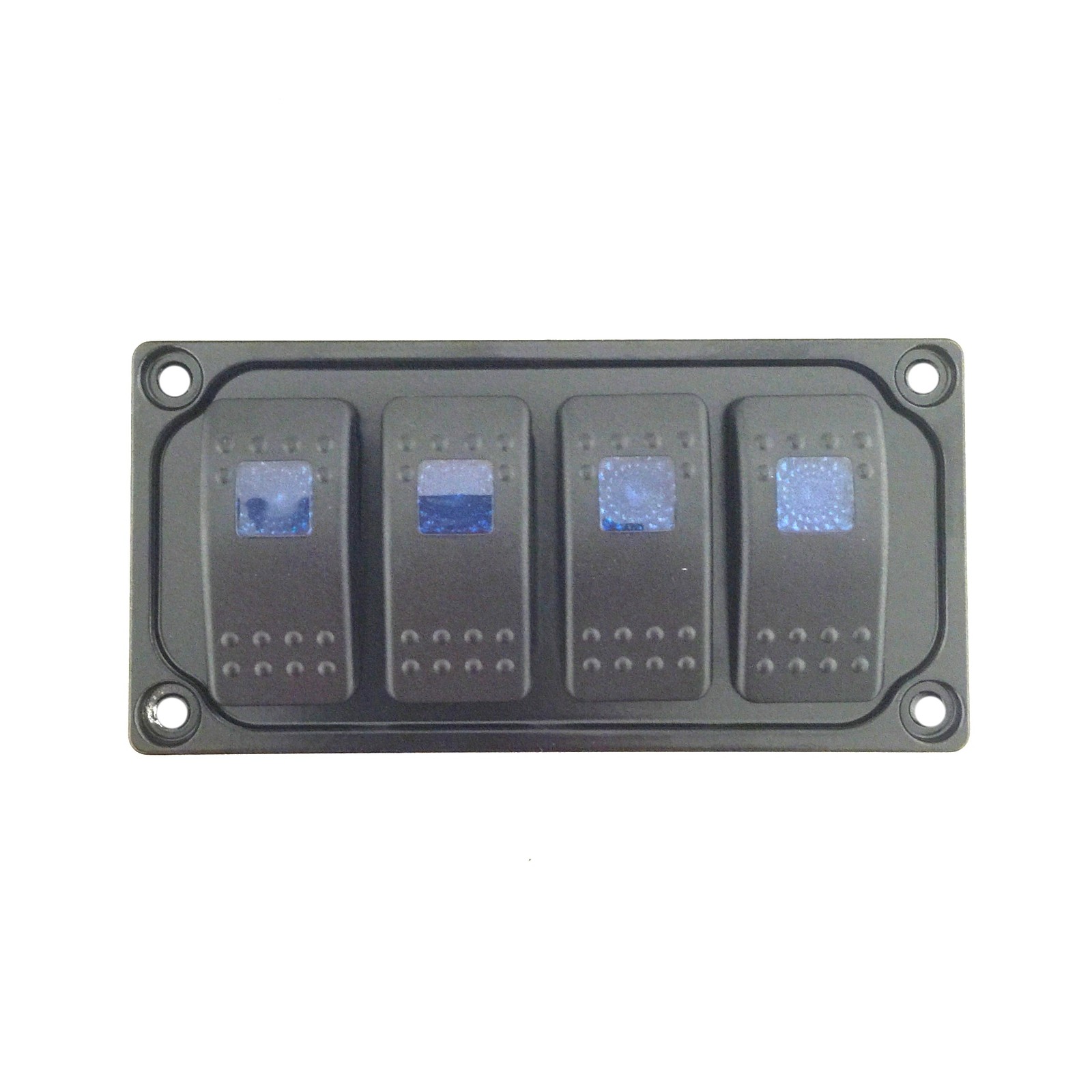 UNIVERSAL DASH PANEL SWITCH HOUSING BLACK POWDER COATED + 4 FREE ROCKER ...