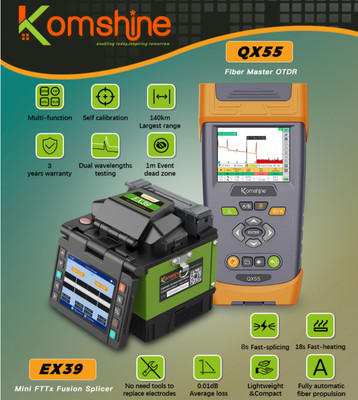 Low Splicing Loss KomShine Mini Fusion Splicer EX39+QX55-S OTDR 1310 ...