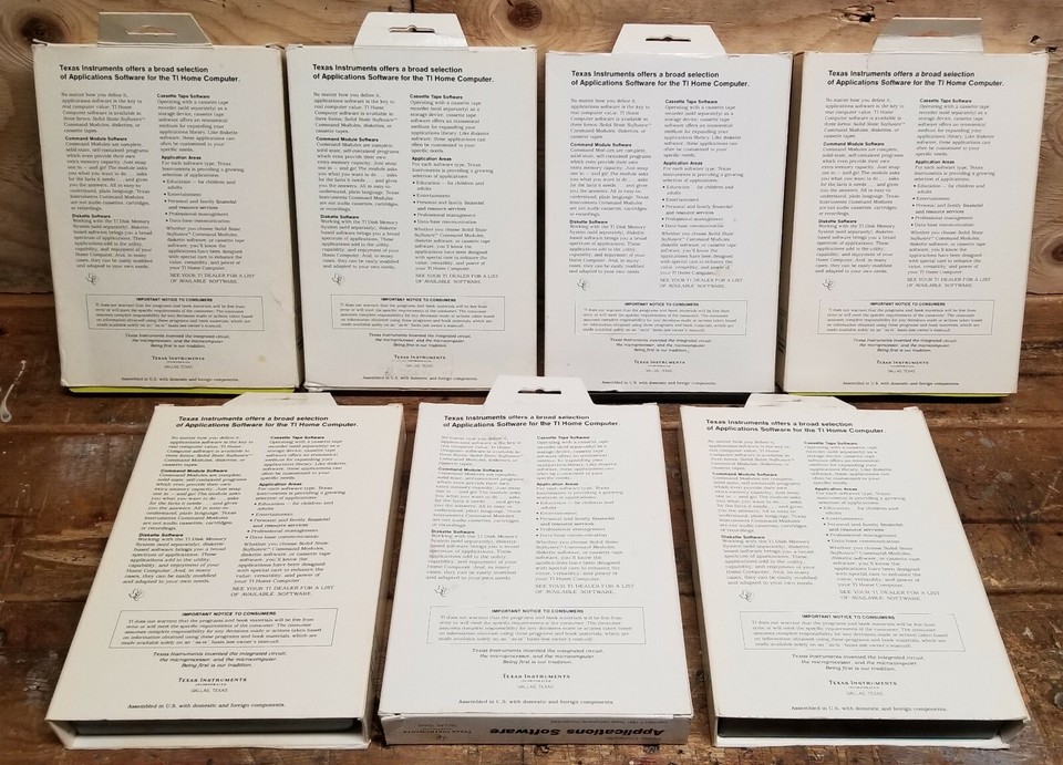 Vintage Texas Instrument TI-99/4A Games Lot In Original Retail ...