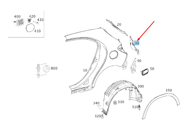 MERCEDES-BENZ GLA X156 REAR LEFT TAIL LAMP MOUNT A1566302700 ORIGINAL ...