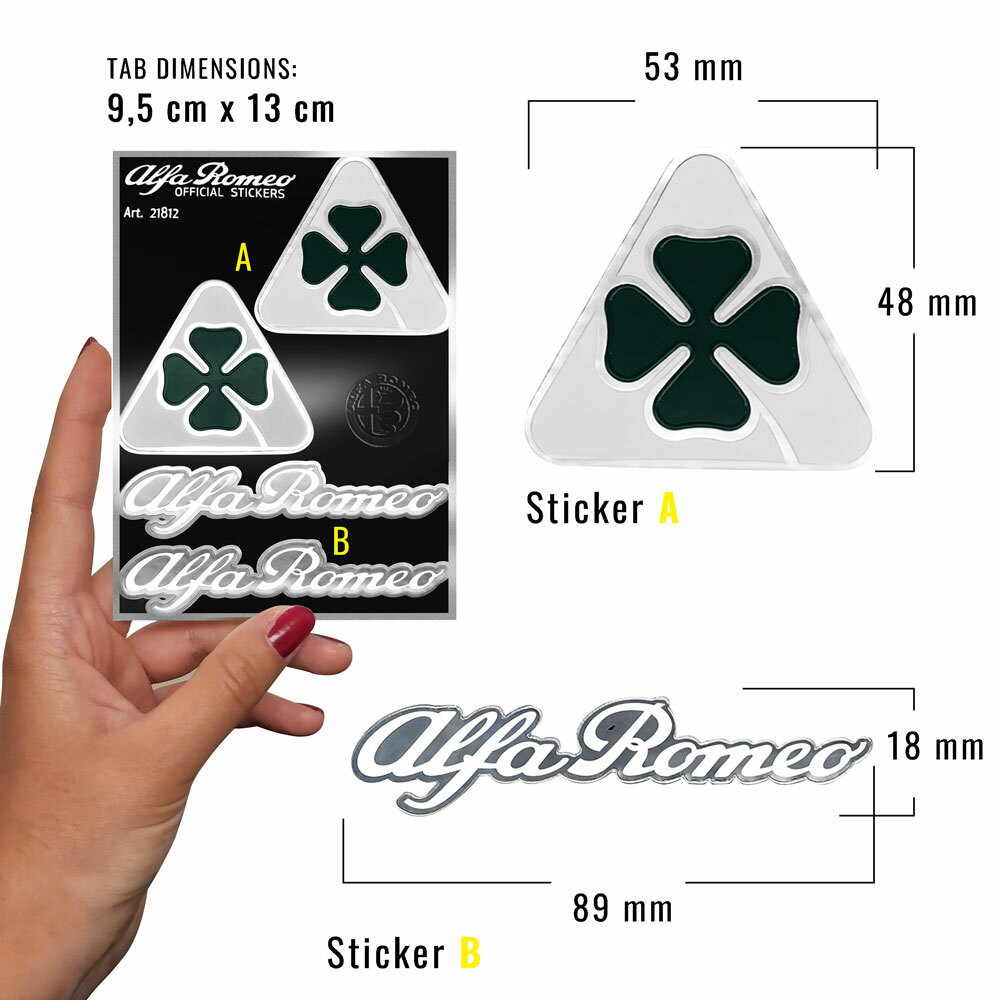 Sticker Alfa Romeo Official 2 Clover Green +2 Letters | eBay