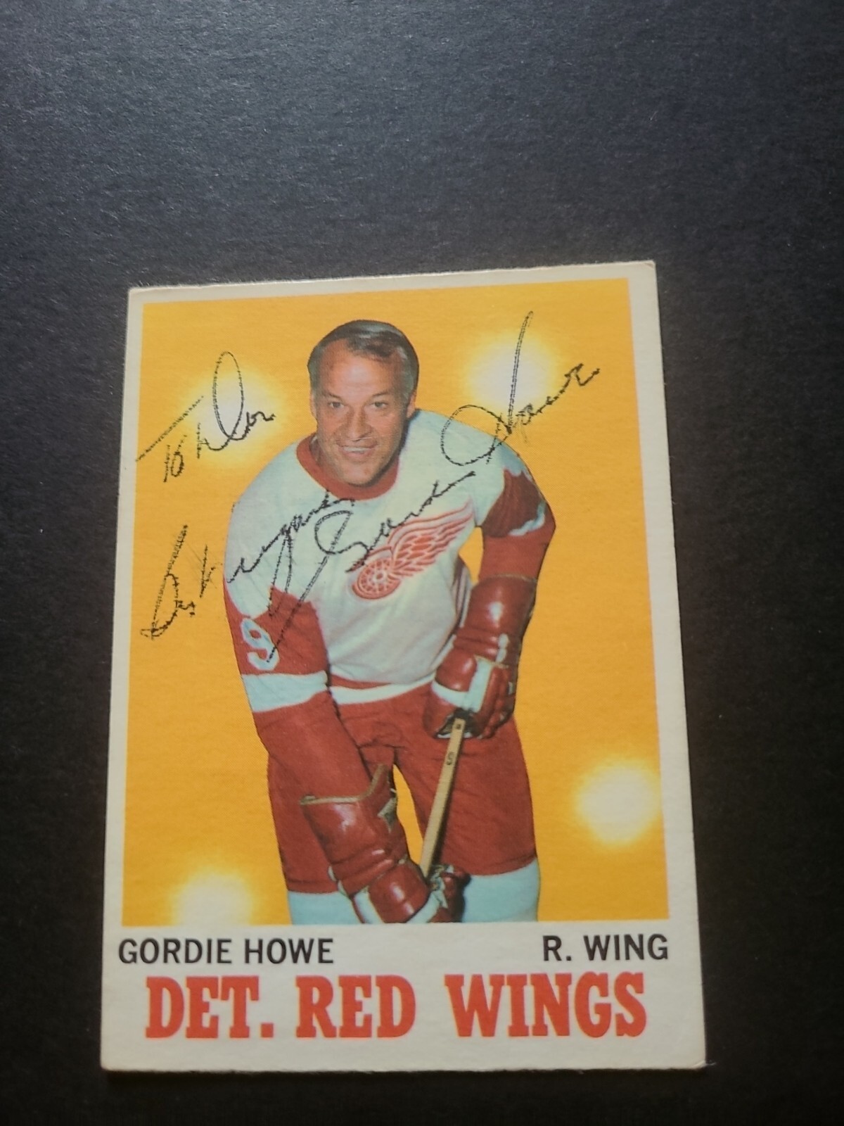 1970-71 OPC NHL HOCKEY CARD GORDIE HOWE AUTOGRAPH O-PEE-CHEE DETROIT ...