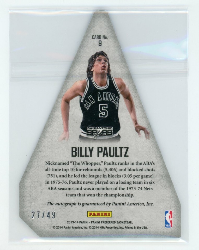 2013-14 BILLY PAULTZ 27/49 AUTO PANINI PREFERRED AUTOGRAPHS | eBay