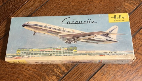 Vintage Heller 1/100 Caravelle Sud Aviation Air France Model Kit Sealed ...