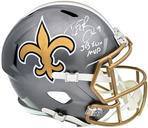 DREW BREES AUTOGRAPHED SAINTS FLASH FULL SIZE HELMET SB XLIV MVP ...