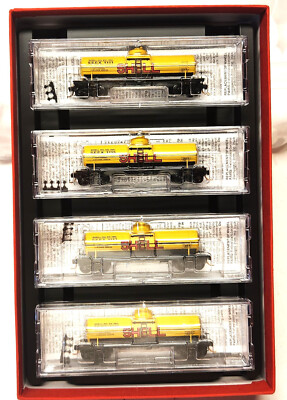 MICRO TRAINS~ SHELL 39' TANKER CAR ~FOUR CAR RUNNER PACK~N SCALE/ ( NIB ...