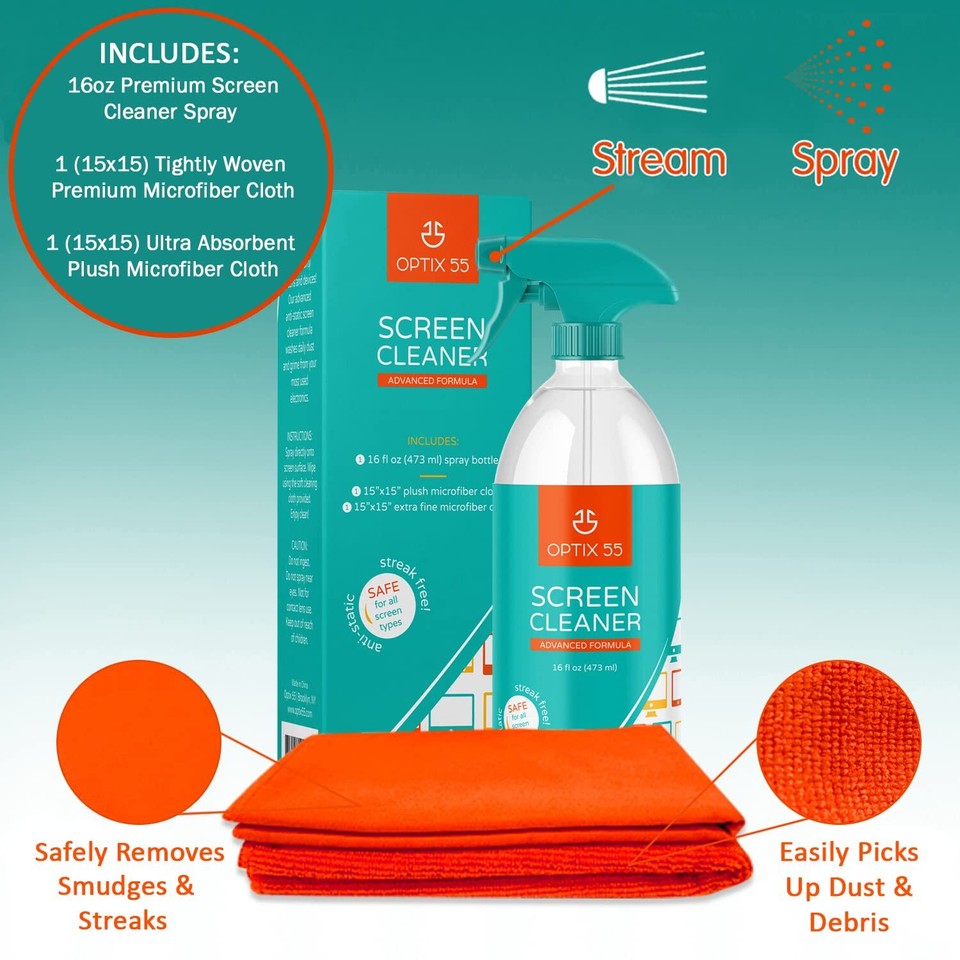 screen cleaner spray kit | 16oz large bottle tv screen cleaner spray ...