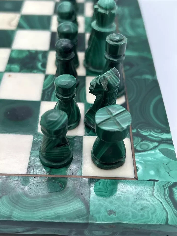 Amazing Malachite Stone Marble Chess | Vintage Chess Set Board Gifts ...