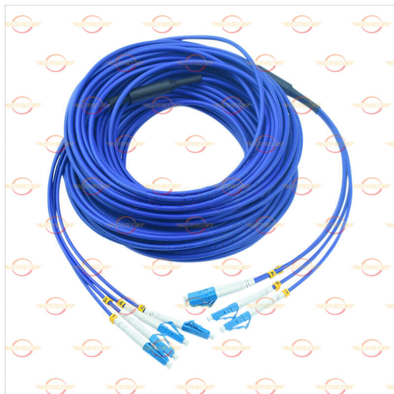 150M LC-LC 4 Strand Indoor Armored Fiber Cable SingleMode 9/125 Fiber ...