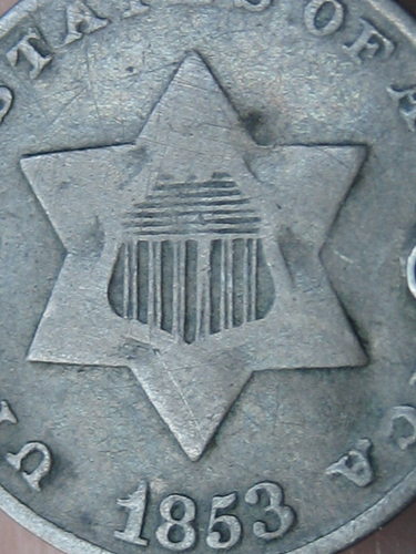 1853 Three 3 Cent Silver Trime- 3CS, Fine Details | eBay