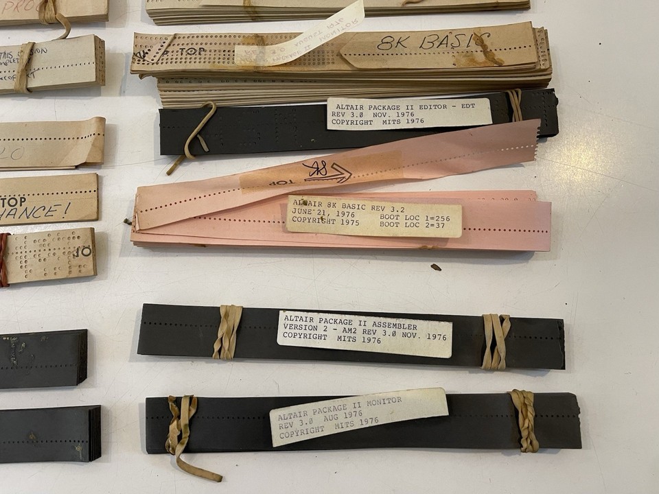 Original MITS Altair Paper Tapes - 8k BASIC, Monitor, Wumpus, Assembler ...