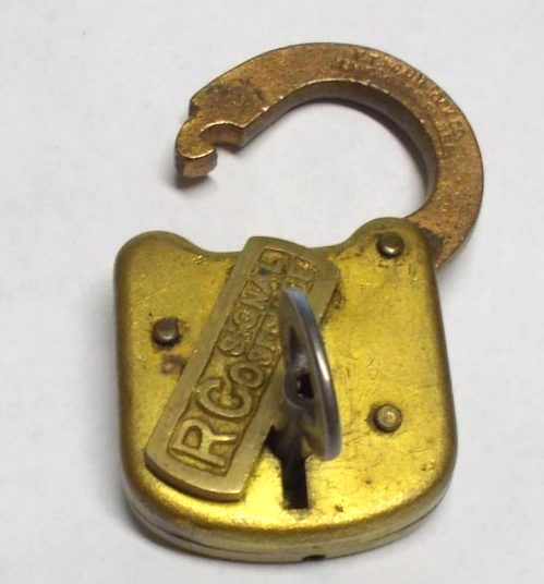Vintage Brass E.T. Fraim Lock Co. R. Co. Signal Service Padlock with ...