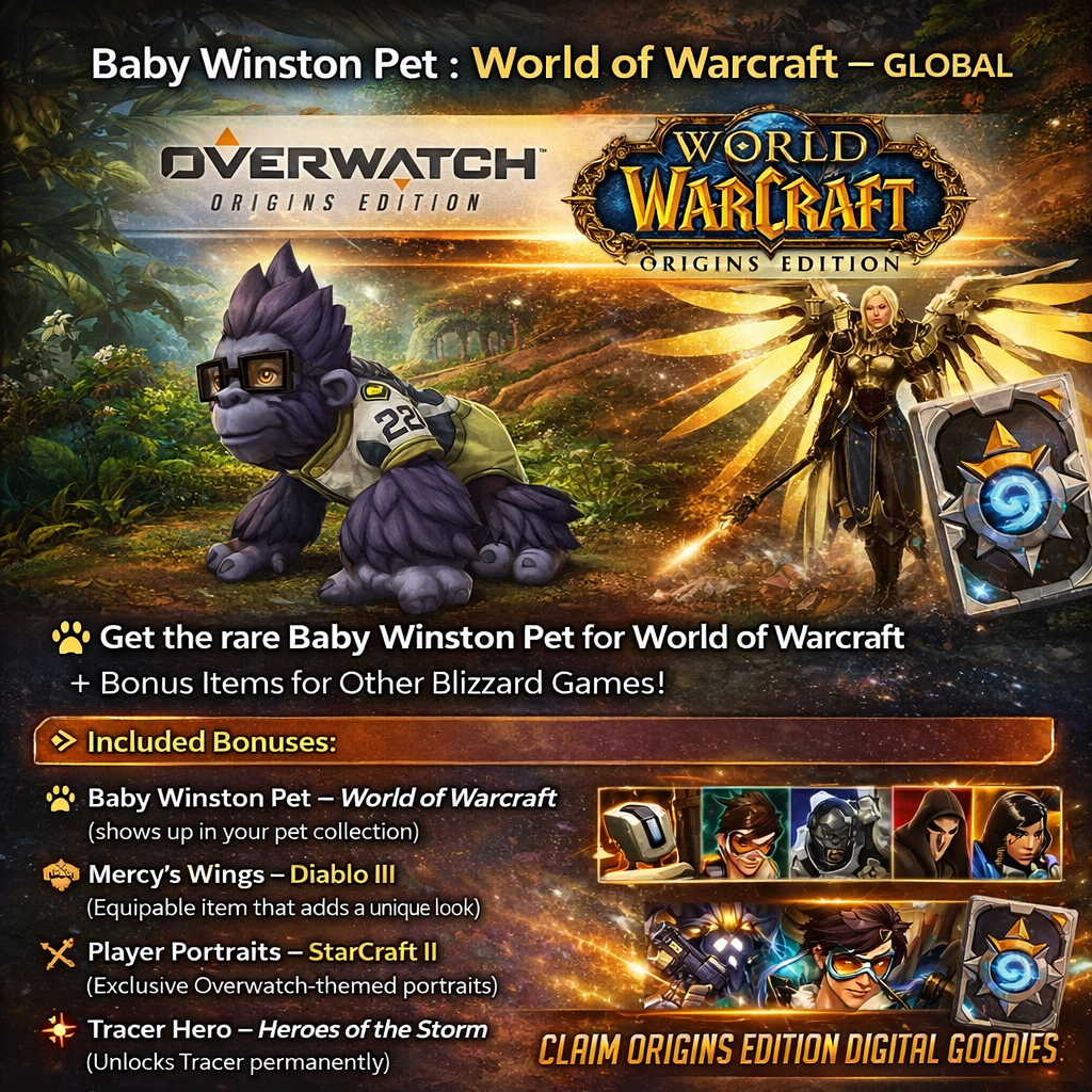World of Warcraft - Baby Winston Pet 🐾 + 3 Exclusive BONUS CONTENT 🌍 ...