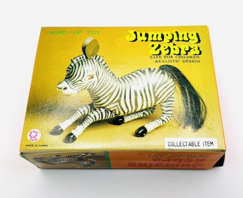 Vintage Jumping Zebra Wind up Tin toy with box WORKS KEY, Original Box ...