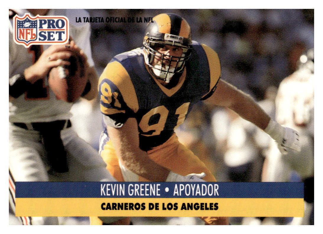 KEVIN GREENE 1991 Pro Set Spanish #121 Los Angeles Rams Hall of Fame | eBay