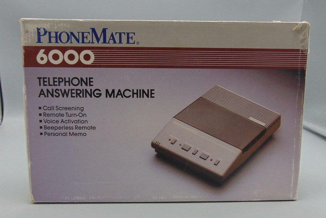 Vintage 1980s Answering Machine PhoneMate 6000 Boxed With Adapter and ...