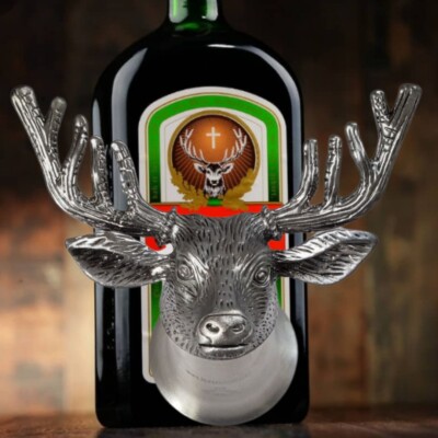 Jägermeister Signed Logo Stag Head Silver Tone Shot Glass Boxed | eBay