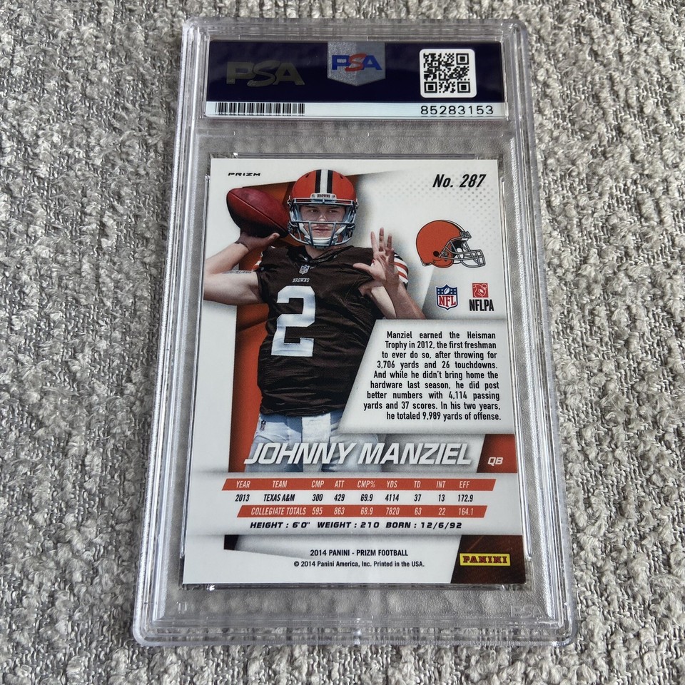 Johnny Manziel 2014 Panini Prizm Refractor Signed Autograph PSA DNA ...