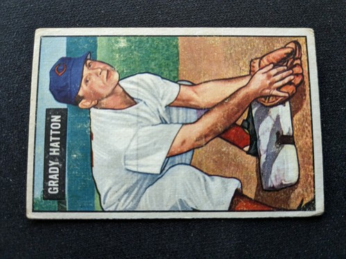 1951 Bowman Baseball Card # 47 Grady Hatton - Cincinnati Reds (VG/EX ...