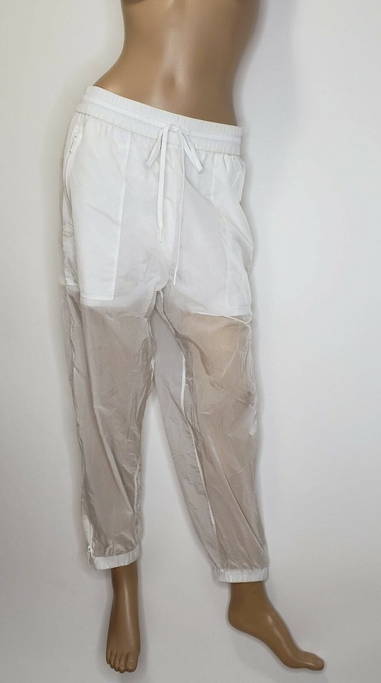 DKNY Pure White Transparent Trousers Casual Streetwear Sport Style ...