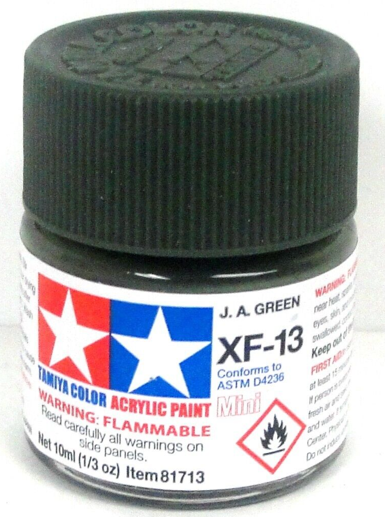 Tamiya 81713 XF-13 Japanese Army Green 1/3 oz Acrylic "Mini" Paint ...
