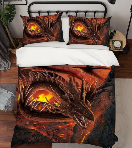 3D Hell Fire Dragon A43 Bed Pillowcases Quilt Duvet Cover Vincent Zoe ...
