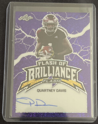 2020 Leaf Flash QUARTNEY DAVIS PURPLE ON-CARD AUTO #19/25 AUTOGRAPH RC ...