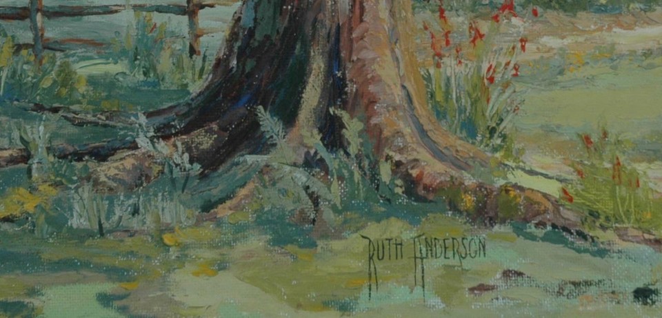 Beautiful Large Oil on Canvas Landscape by Listed Artist Ruth Anderson ...