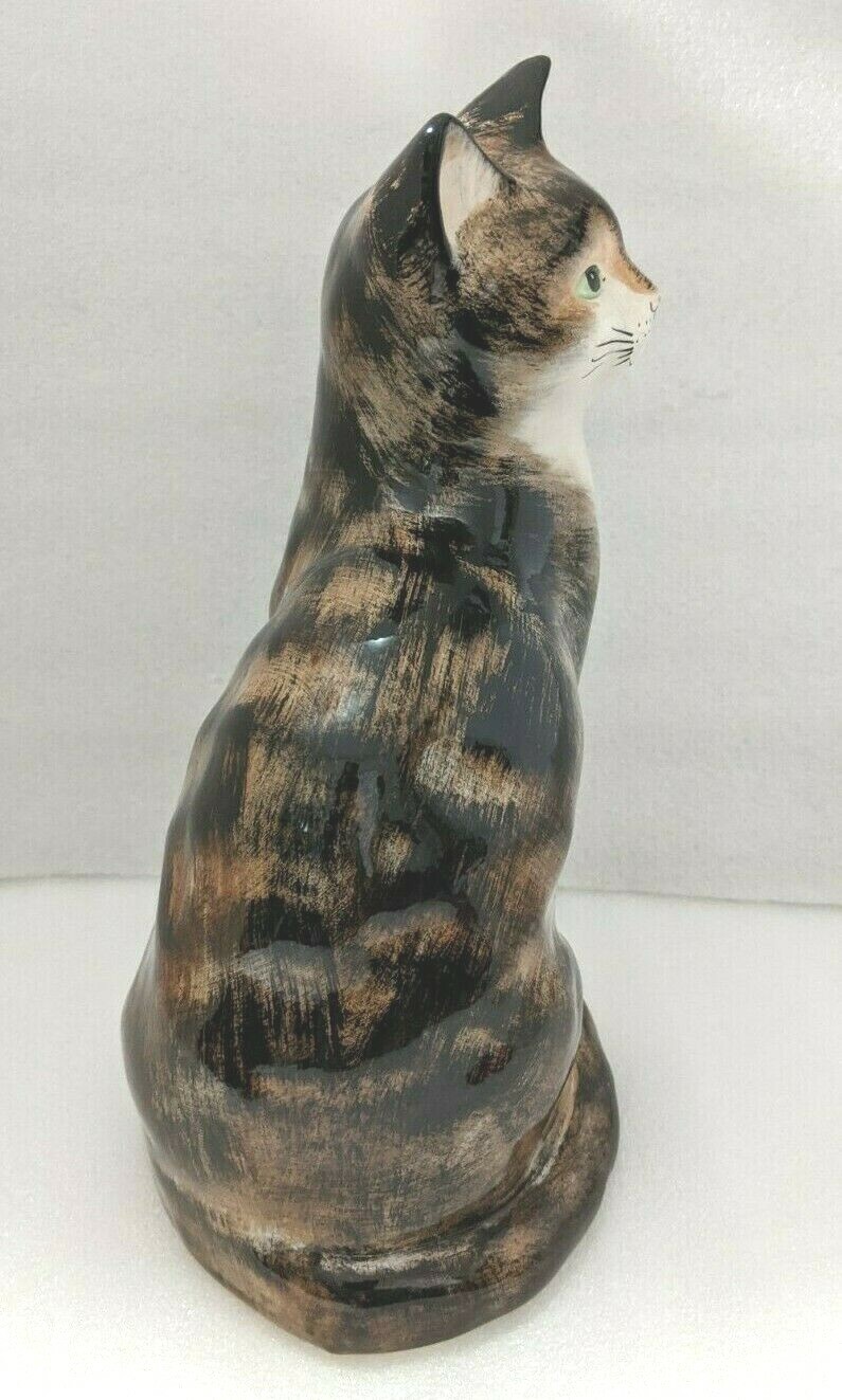 ZX. BABBACOMBE DEVON Pottery Ginger Tabby Cat 8.25" Tall Sitting ...