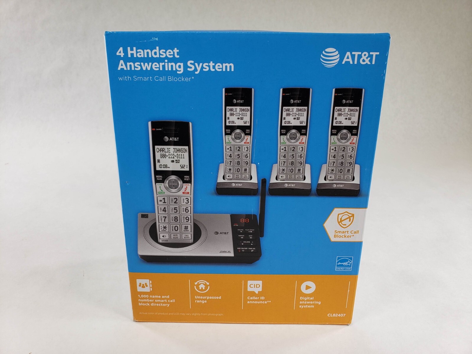 AT&T CL82407 DECT 6.0 4-Handset Cordless Phone for Home with Answering ...